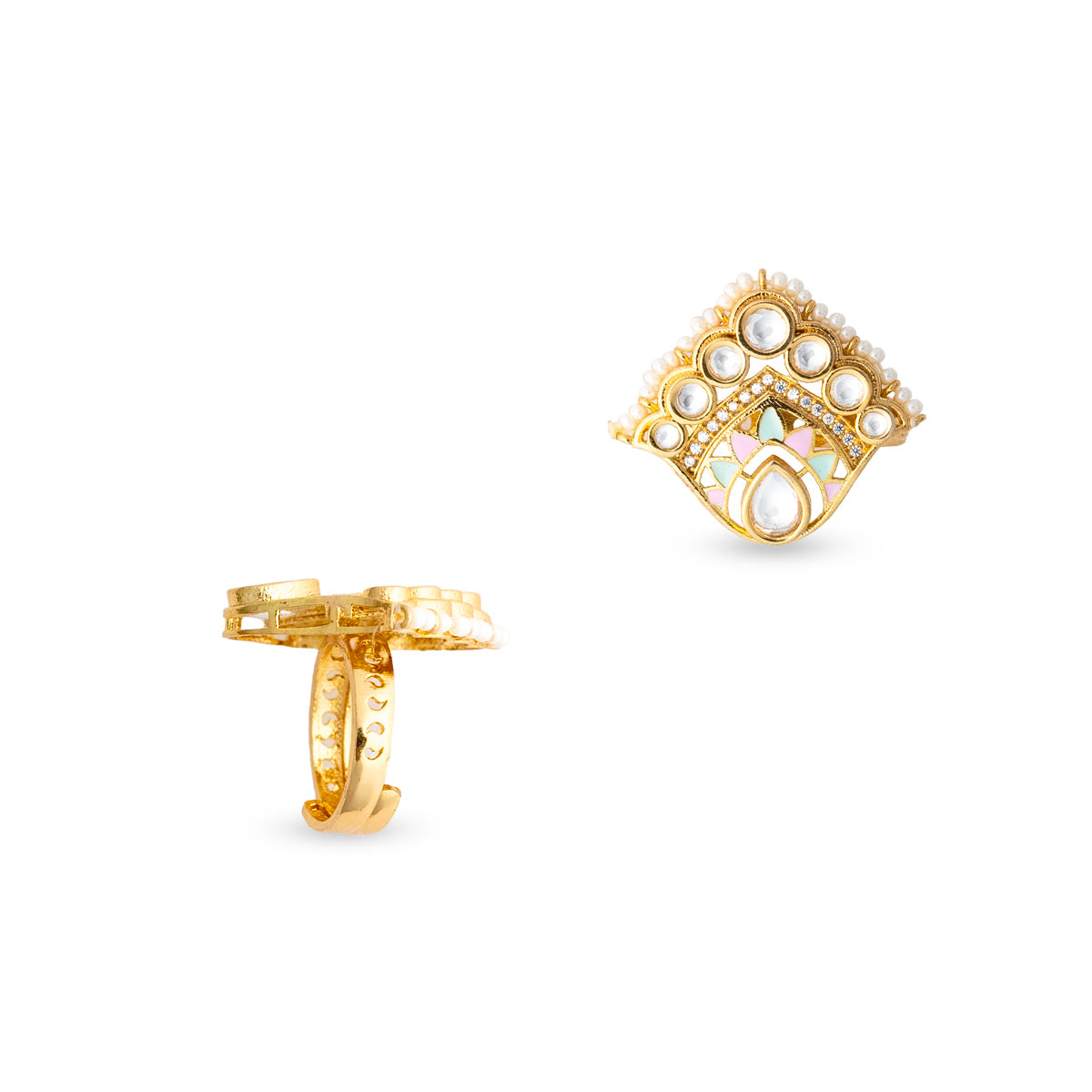 Rangoli Finger Ring - Intricate Traditional Ring for Festive Elegance ...