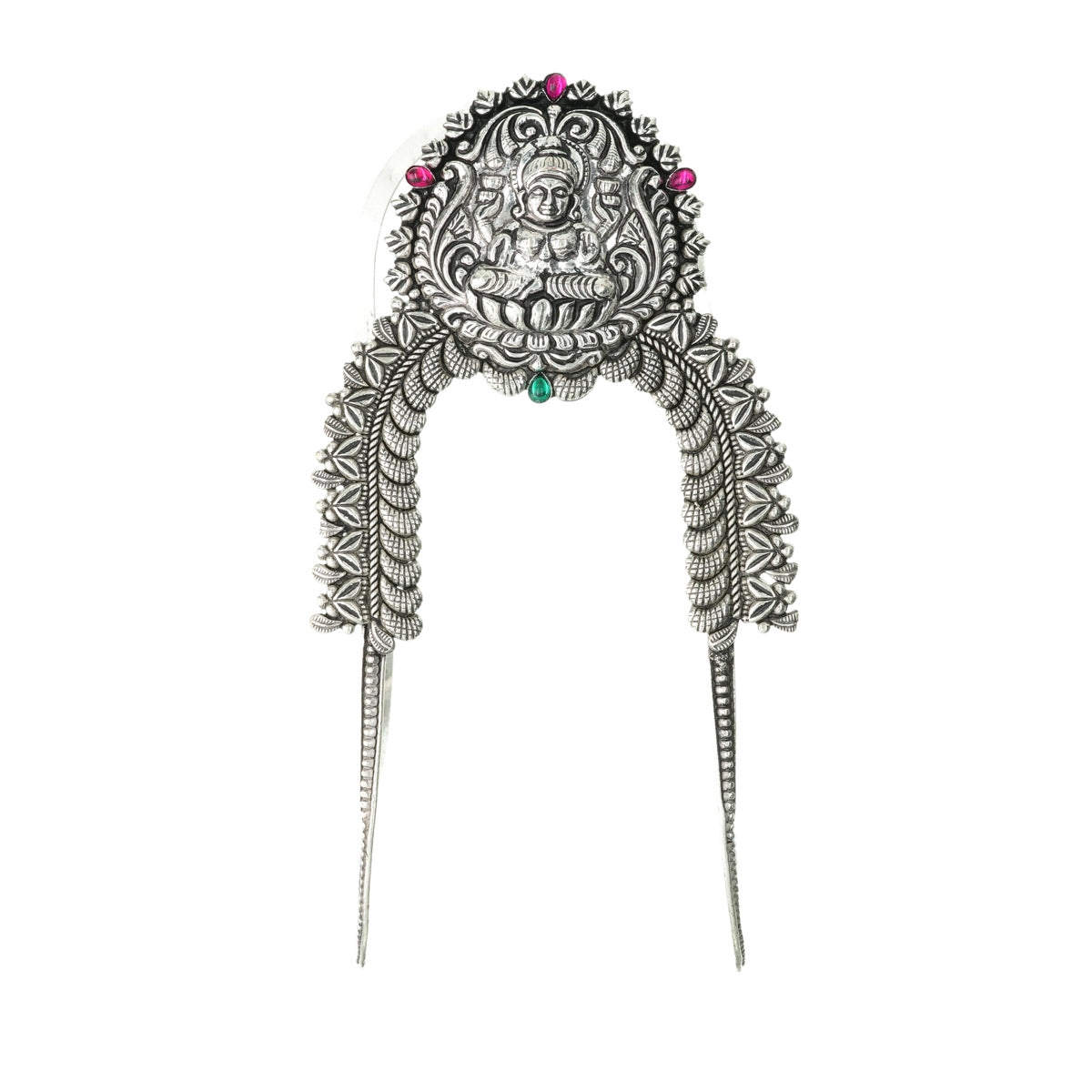 Goddess Lakshmi Oxidized Silver Vaki for Traditional Elegance – Utsaav ...