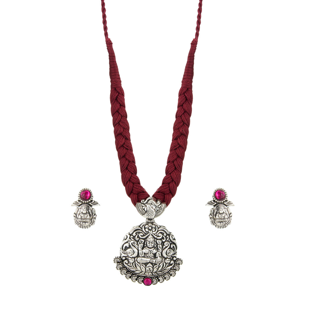 Gauri Necklace Sets Traditional Silver Jewelry with Lord Gauri Pendant ...