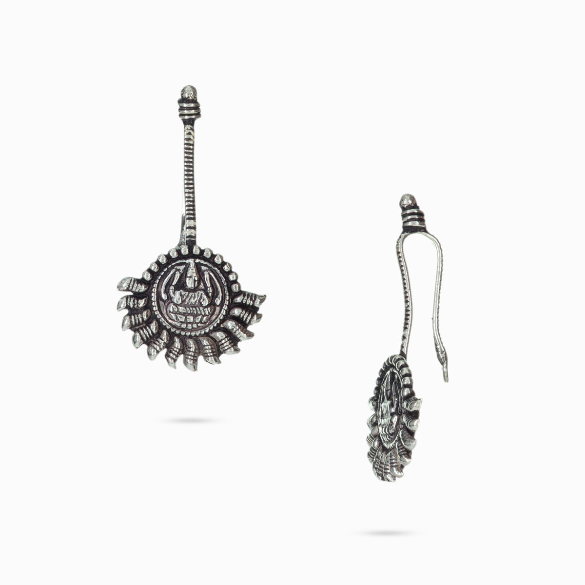 Goddess Motif Bugdi - Traditional Brass Earrings for Festivals & Pujas ...