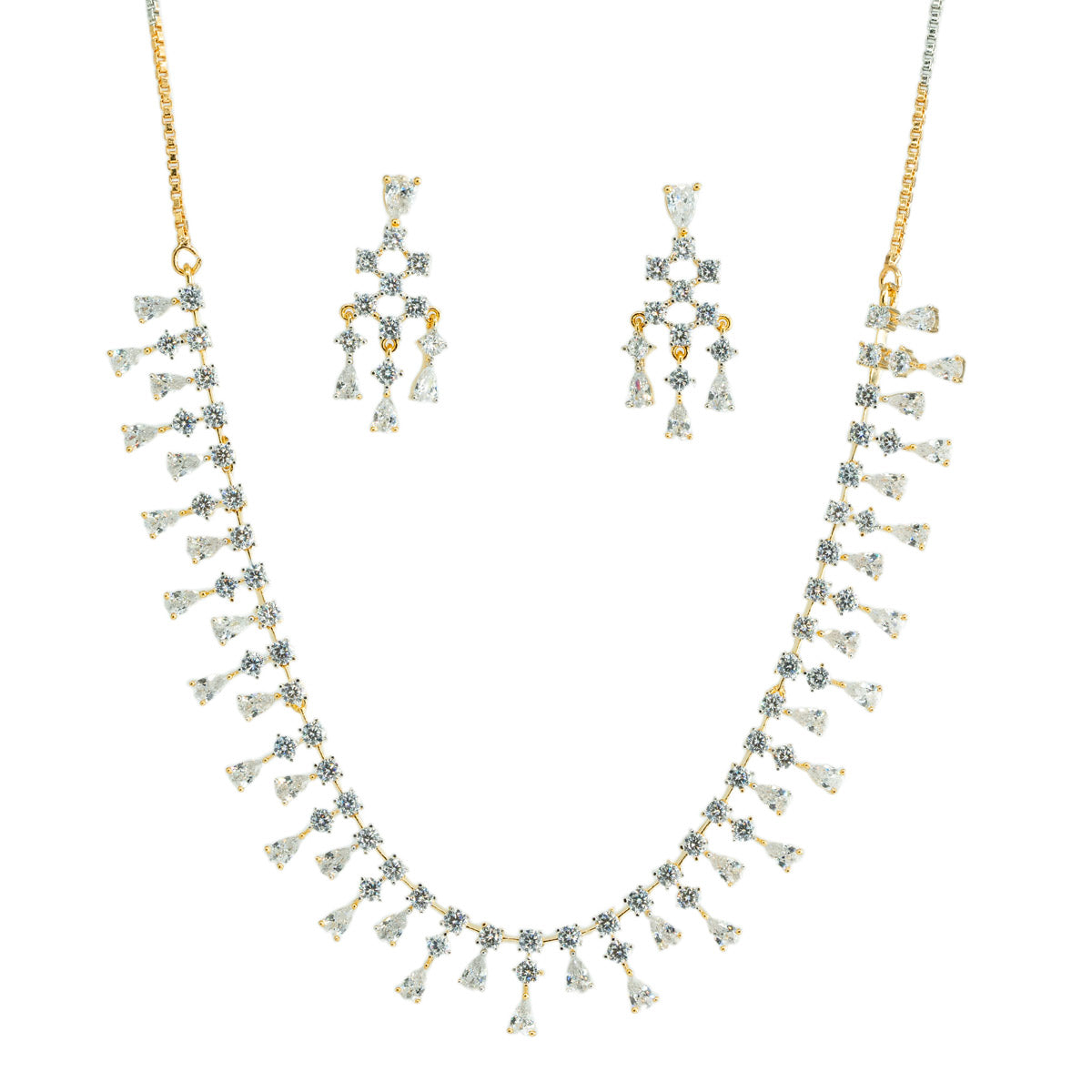 Triangular Cascade Necklace Set | Elegant Jewelry for Weddings and ...