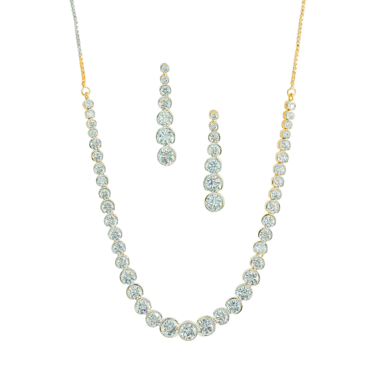 Radiant Circles Necklace Set | Classic Gold Jewelry for Weddings and ...
