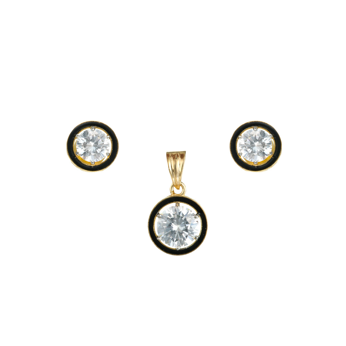 Classic Round Crystal Pendant Set | Timeless Jewelry for Women – Utsaav ...
