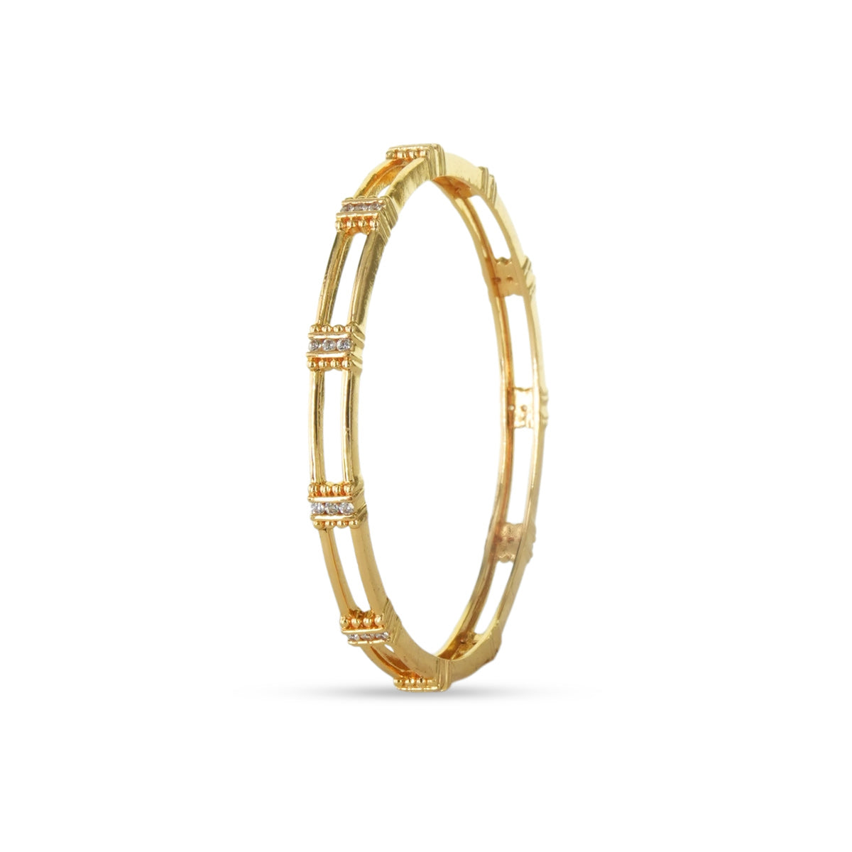 Stylish Bangle with Geometric Design and Diamond-like Accents for All ...
