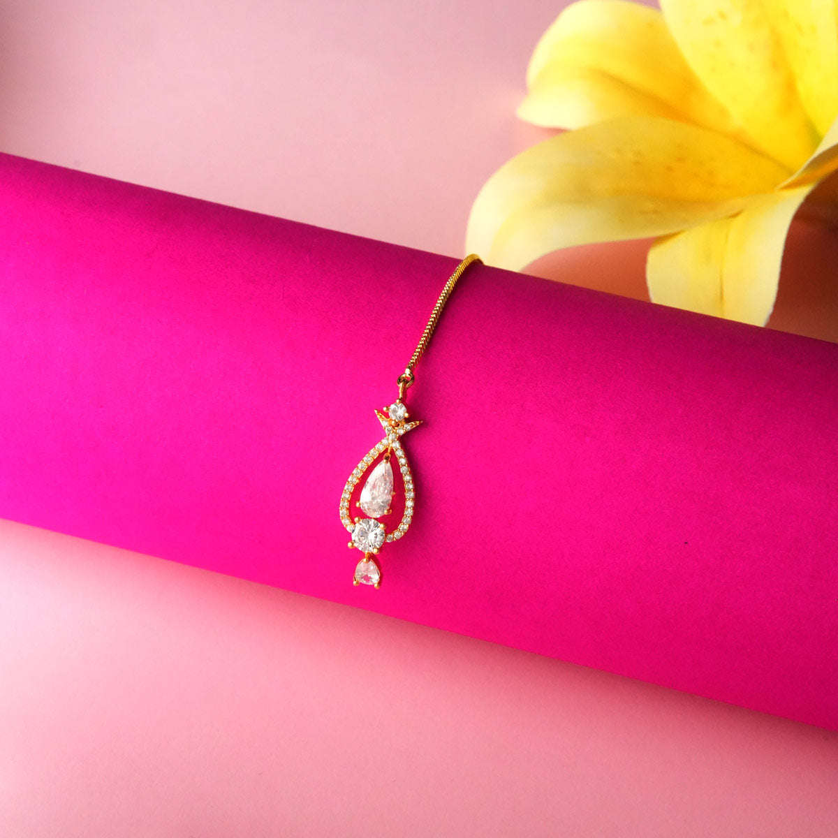 Elegant Maang Tikka with Teardrop Design for Weddings and Special ...