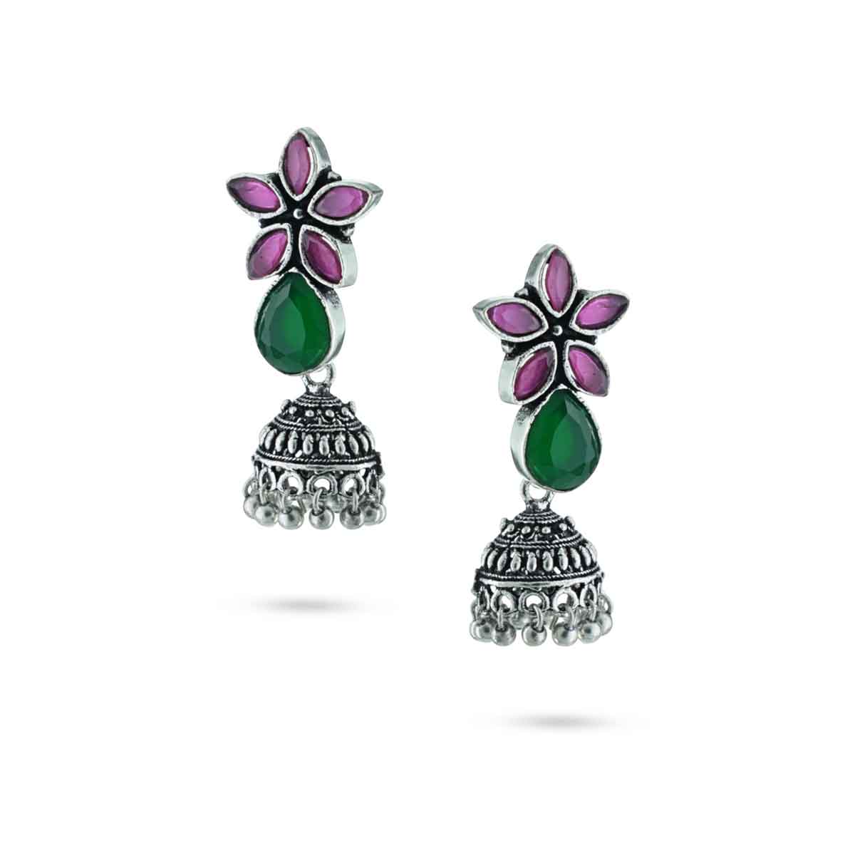 Kumud Oxidised Earrings | Modern Festive Jewelry – Utsaav by Gargi