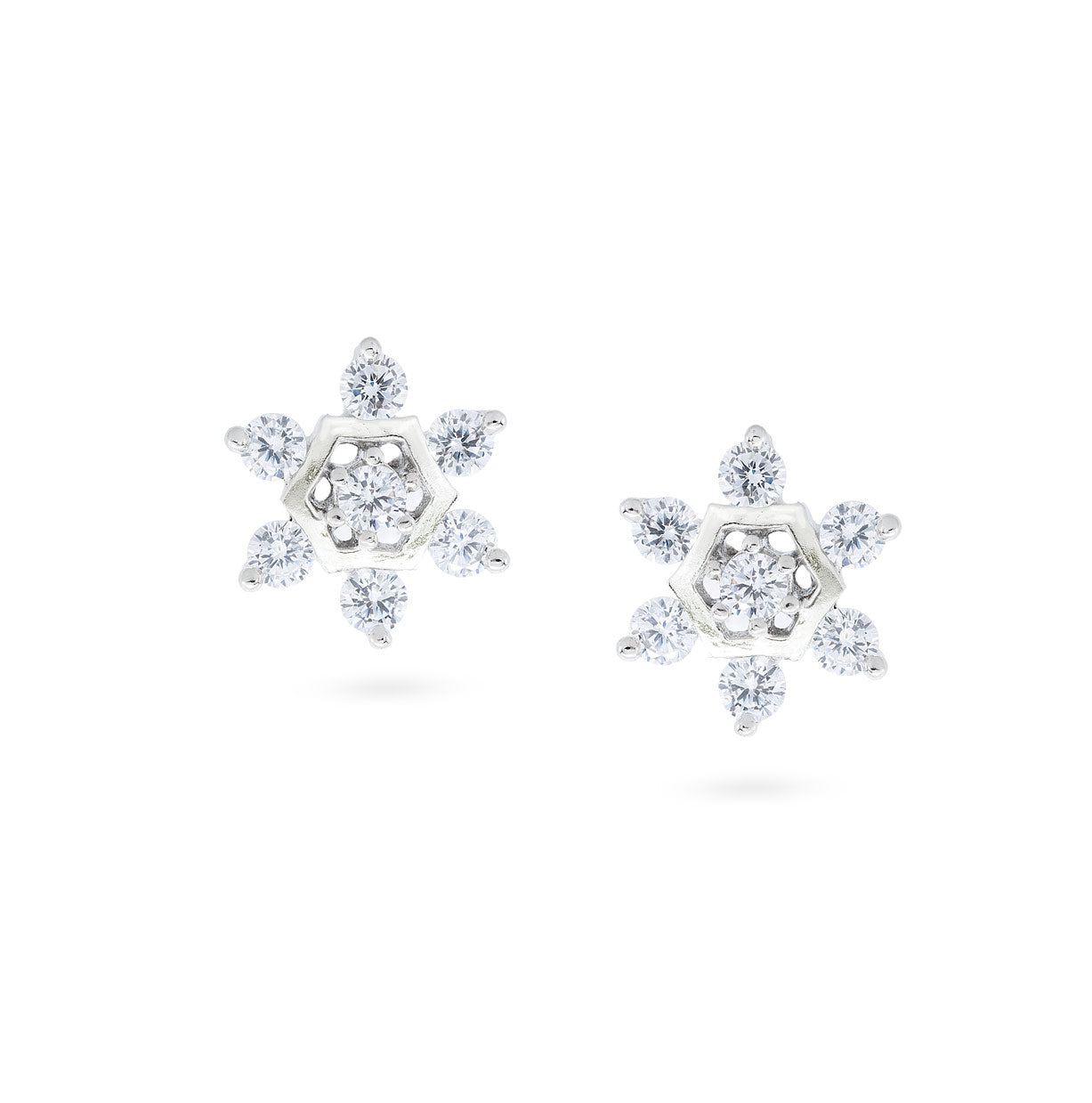 Crystal Hexa Bloom Studs | Utsaav Jewellery – Utsaav by Gargi